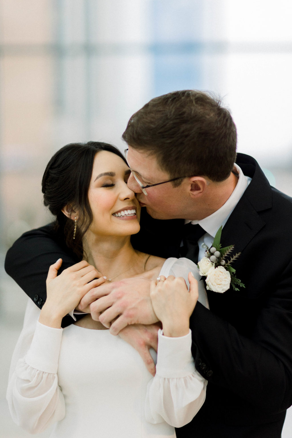 Modern, Elegant Winter Wedding Indianapolis Artsgarden - Adam & Becca ...